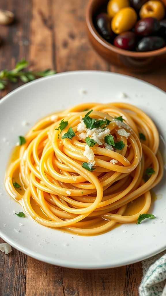 Simple Garlic Olive Oil Pasta Recipe